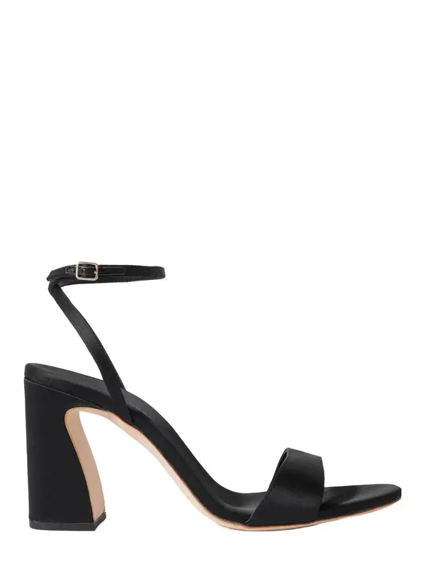 LOEFFLER RANDALL Satin Block Heel Sandals - Black