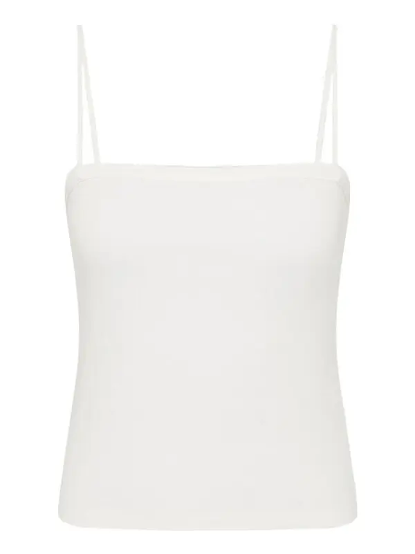 ST. AGNI Organic Cotton Square Neck Cropped Camisole - White