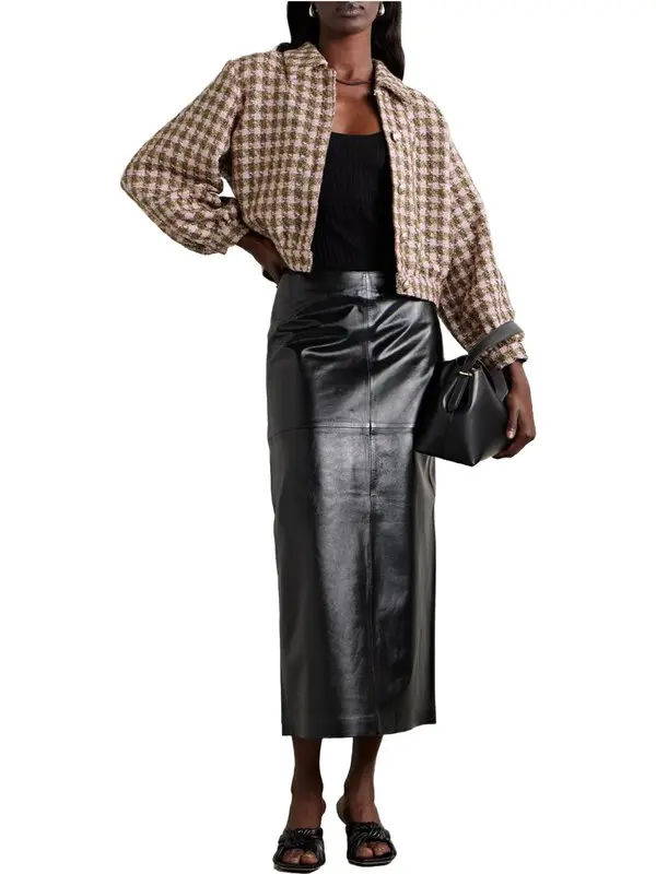L'Agence Textured Tweed Jacket - Black