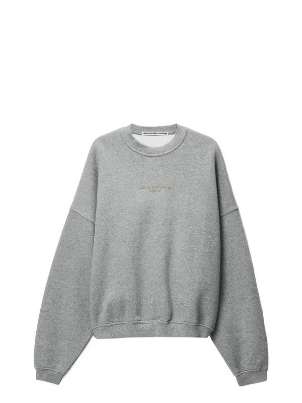 Alexander Wang Oversized Crewneck With Logo Print - Grey