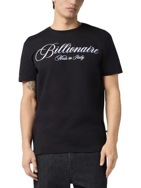 BILLIONAIRE Round Neck T-shirt Signature - Black