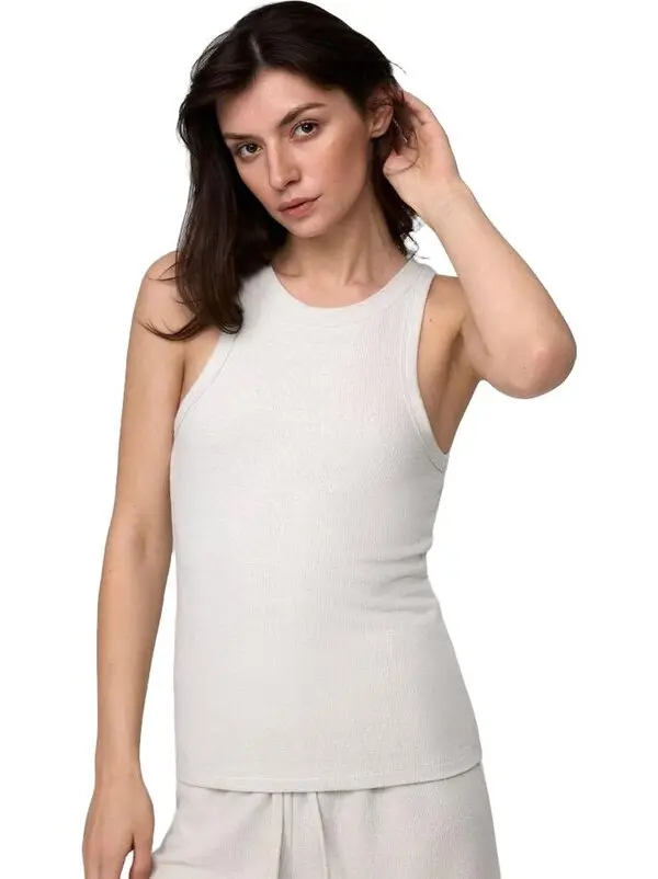 JUANA Selene Ribbed Tank Top - Cement