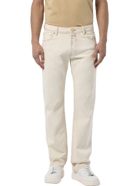 BILLIONAIRE Embroidered Regular Cut Jeans - Beige