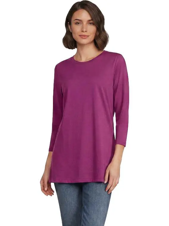 LANDS' END Tall 3/4 Sleeve Supima Cotton Tunic - Light Raspberry