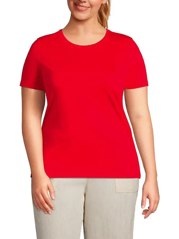 LANDS' END Supima Cotton T-shirt - Compass Red