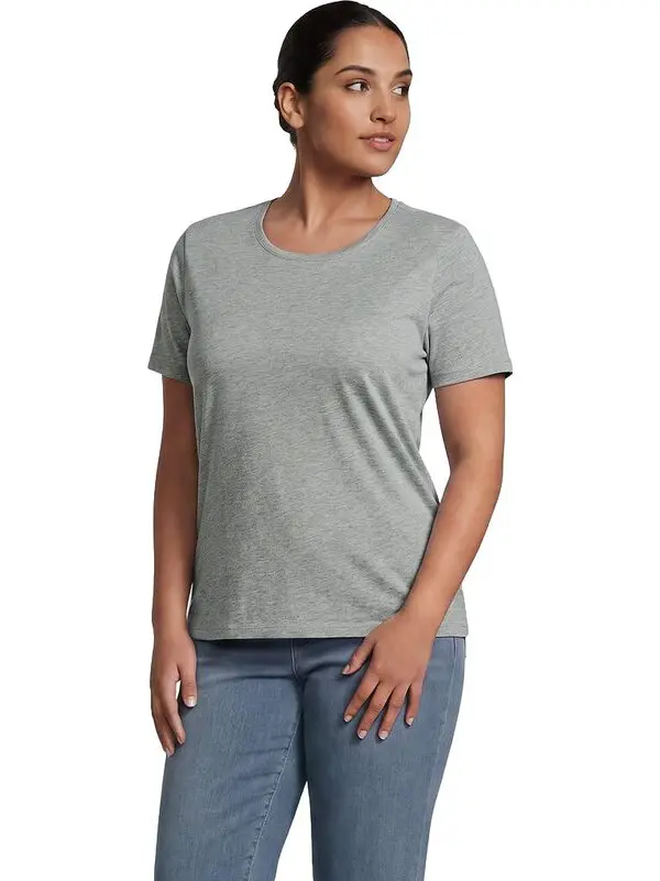 LANDS' END Supima Cotton T-shirt - Gray Heather