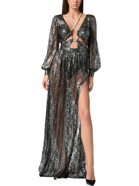 Philipp Plein Embellished Sheer Gown - Black