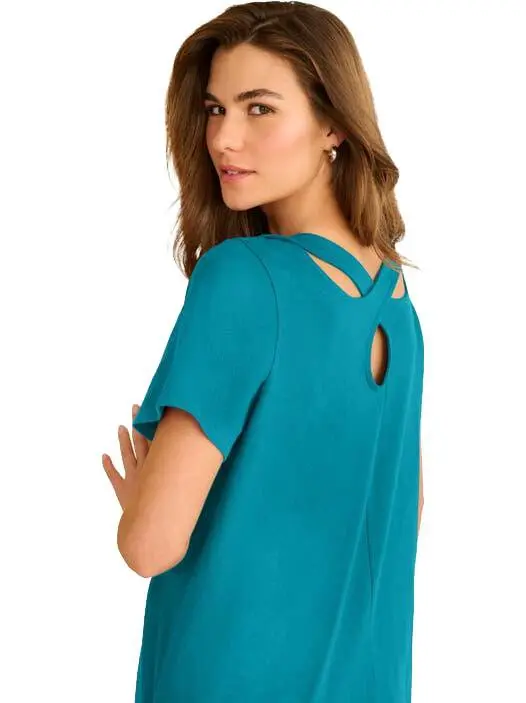 Roaman's Ultimate Criss Cross Back Tunic - Deep Turquoise