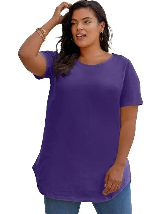 Roaman's Ultimate Criss Cross Back Tunic - Midnight Violet