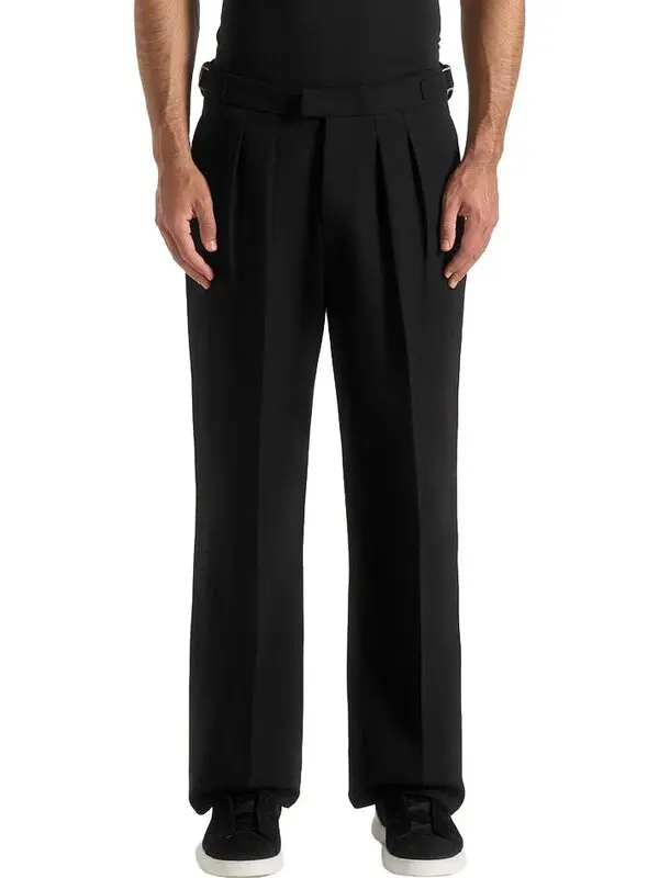 Manière De Voir Pierre Pleated Trousers - Black