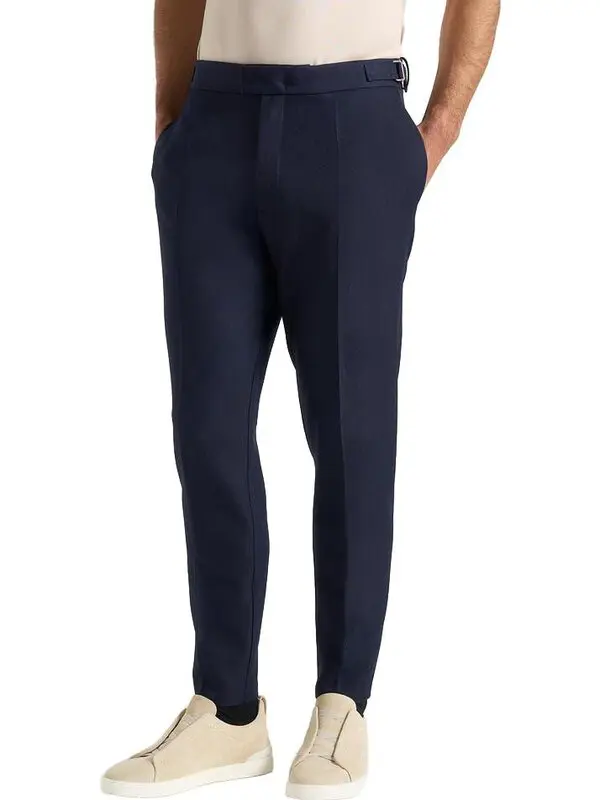 Manière De Voir Hubert Tapered Fit Tailored Trousers - Navy