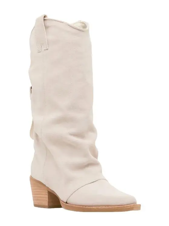 Steve Madden Aldora Suede Slouchy Boot - Bone Suede
