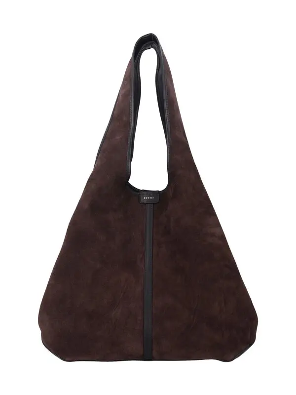 Soeur Oversized Suede-effect Hobo Bag - Marrone