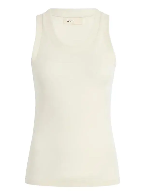 Khaite Isha Sleeveless Ribbed Top - White