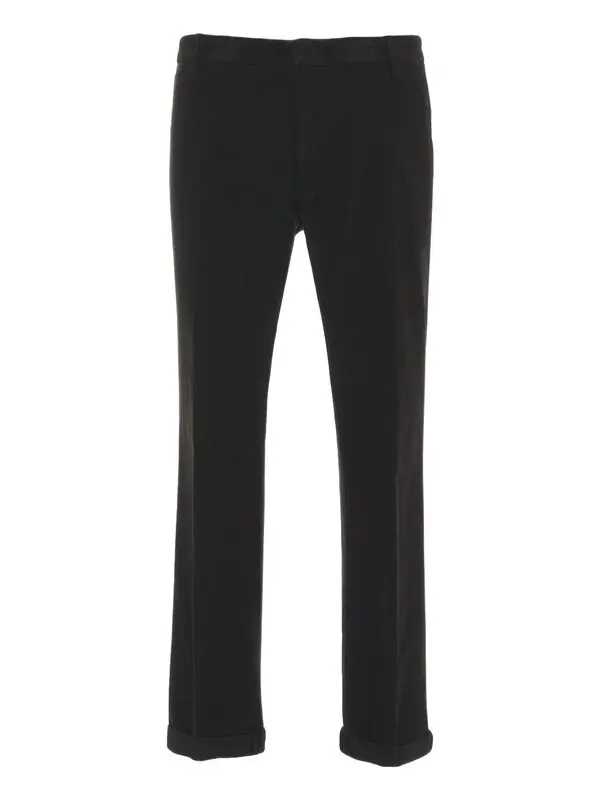 DONDUP Regular Fit Velvet Trousers - Black