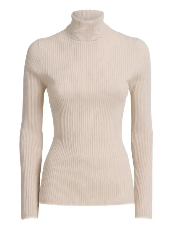 Varley Ravena Ribbed 2.0 Turtleneck Sweater - Nude