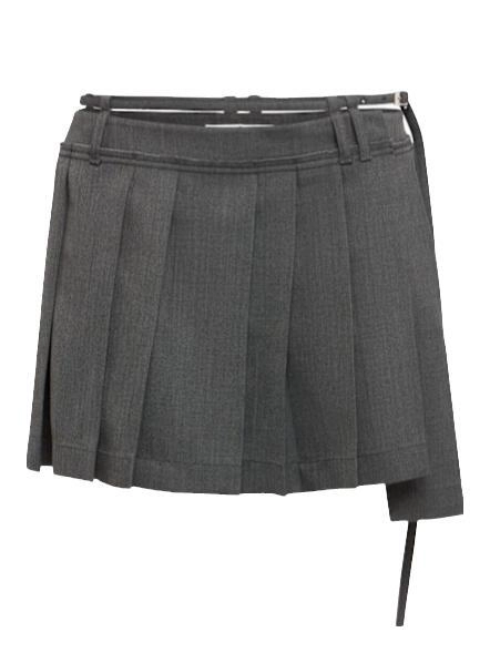 Acne Studios Pleated Wool Blend Mini Skirt - Black