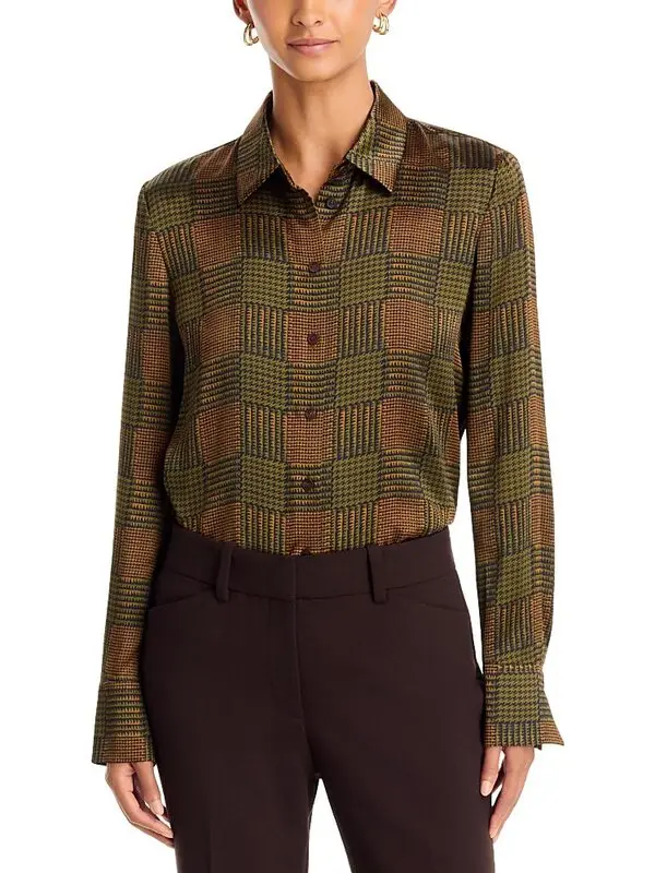 Lafayette 148 New York Silk Printed Shirt - Forst Multi