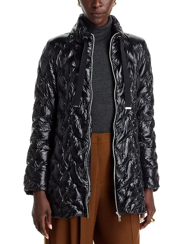 Herno Shiny Quilted Down Coat - Black