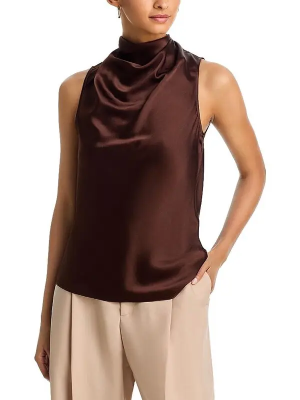 Helmut Lang Sleeveless Tie Neck Silk Top - Serra