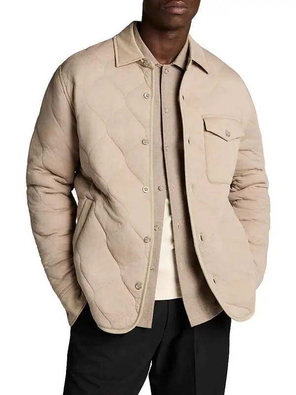 Vince Quilted Cotton Blend Shirt Jacket - Pavement