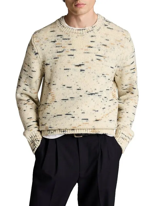 Vince Space Dye Wool Crewneck Sweater - Bone Combo