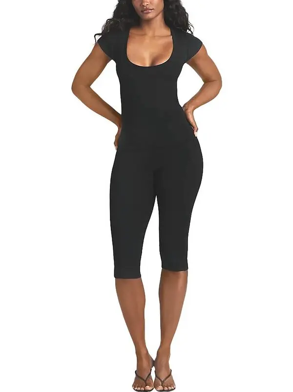 SKIMS Refined Knit High Wast Capri Pants - Onyx