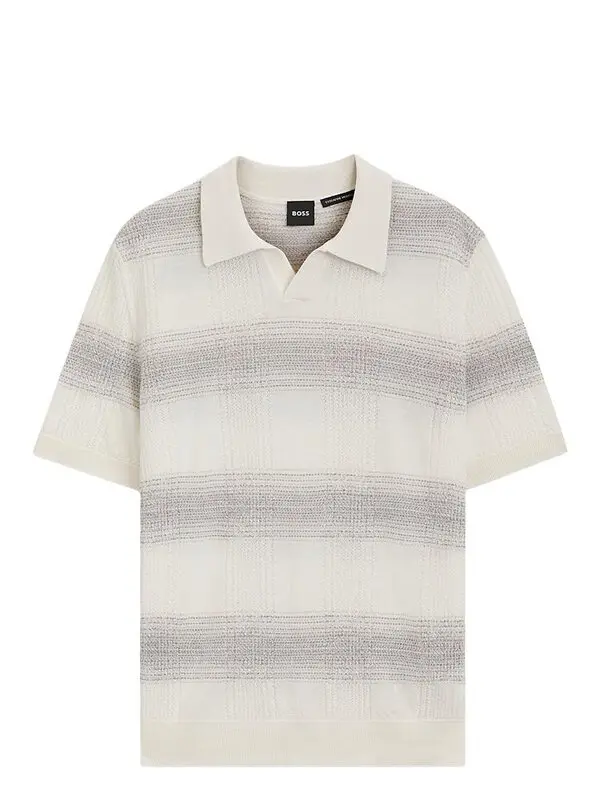 BOSS C-lamoroso Virgin Wool Sweater Polo - Open White