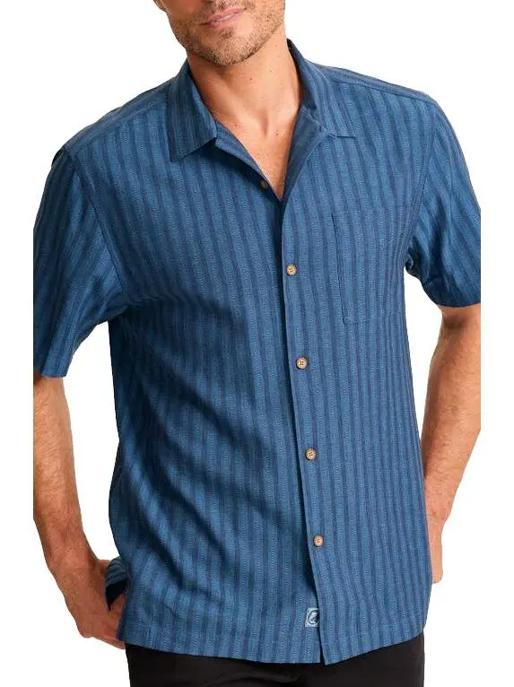 Tommy Bahama Surfside Ranch Silk Button-up Shirt - Blue Ash
