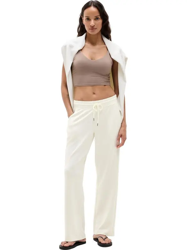 Athleta Seasoft Mid Rise Straight Pant - Pearl