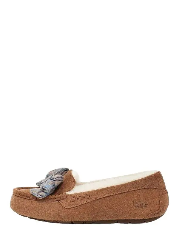 UGG Ansley Plaid Bow Moccasins - Chestnut