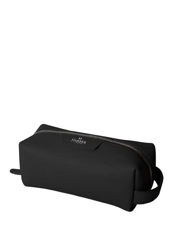 HARBER LONDON Carry All Pouch In Premium Full Grain Leather - Black