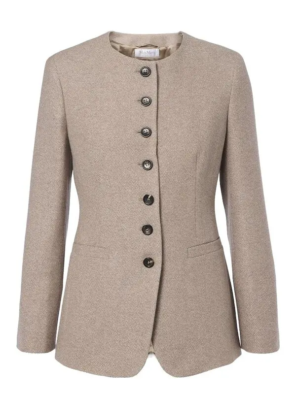 Max Mara Cashmere Bouclé Jacket - Beige