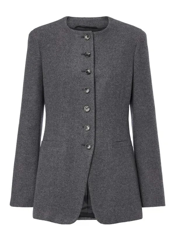 Max Mara Cashmere Bouclé Jacket - Grey