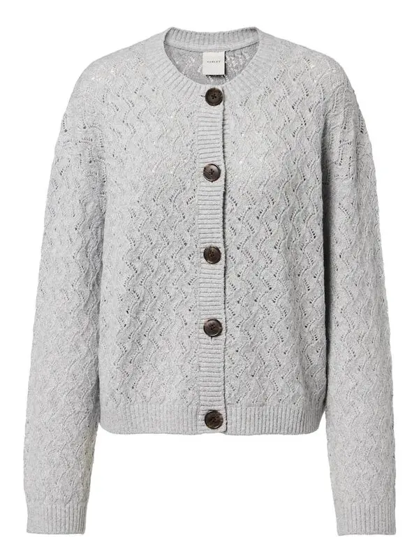 Varley Hossler Pointelle Cotton-blend Cardigan - Grey