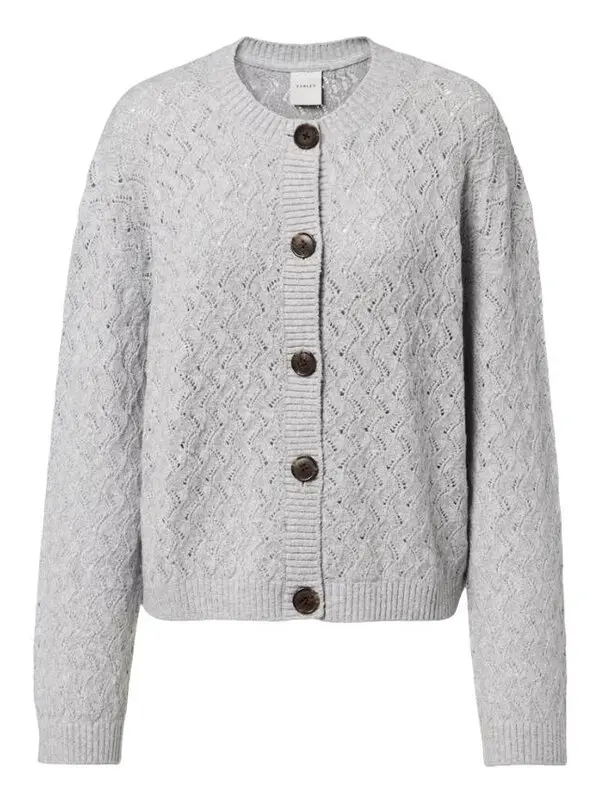 Varley Hossler Pointelle Cotton-blend Cardigan - Grey