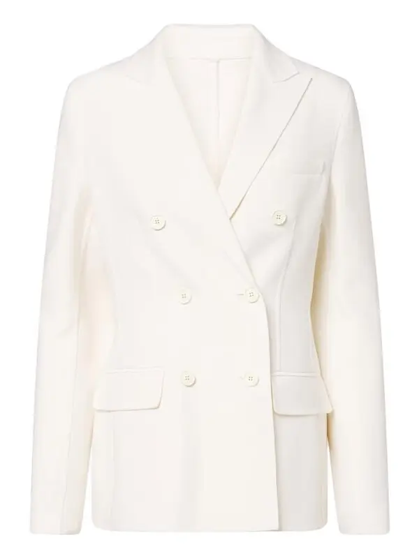 Fendi Double-breasted Virgin Wool Blazer - White