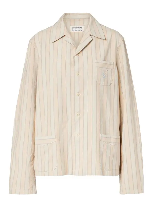 MAISON MARGIELA Striped Cotton Shirt - Beige