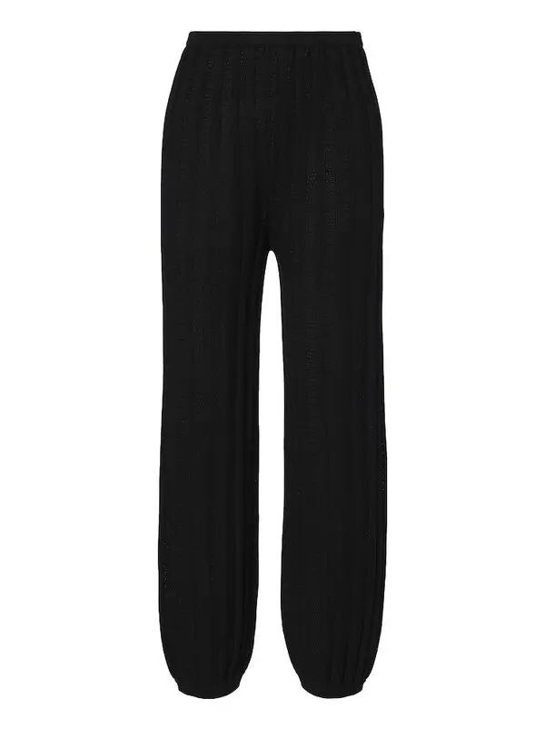 ERES Longitude Knitted Cotton-blend Balloon Pants - Black