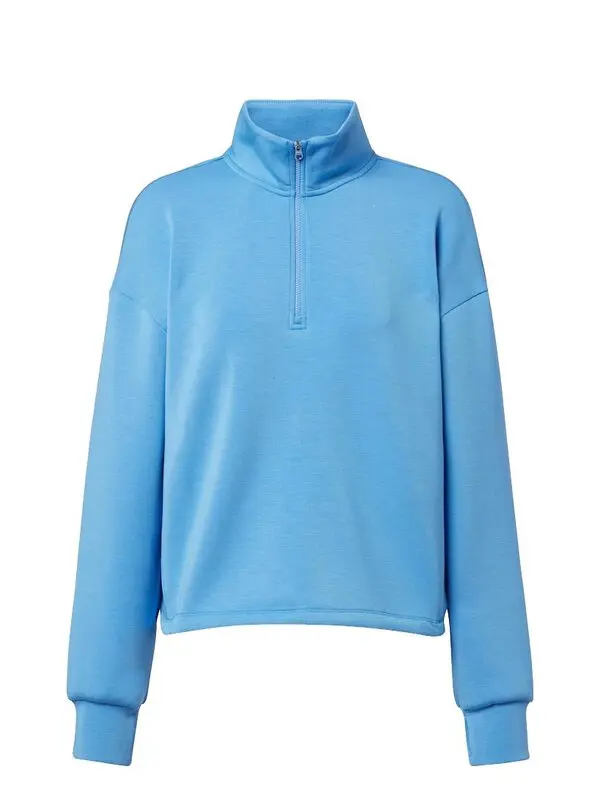 Varley Sian Cropped Jersey Sweatshirt - Blue
