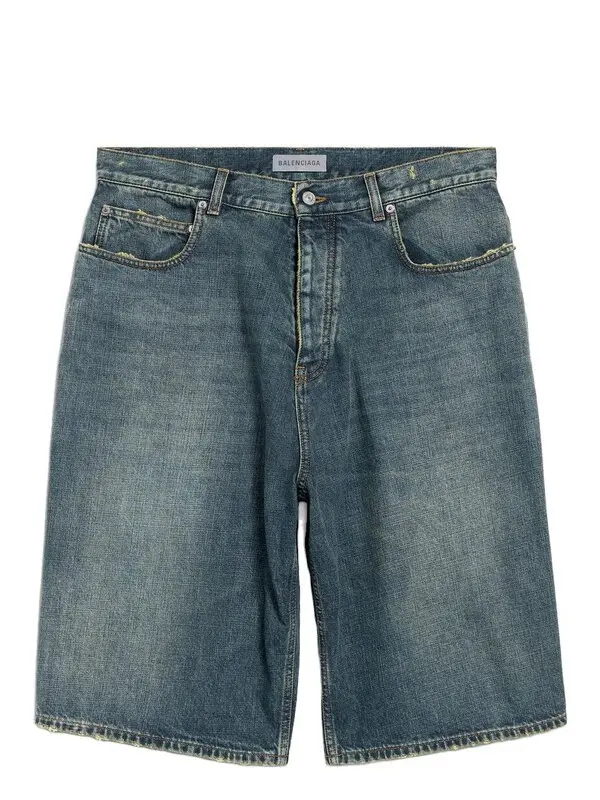 Balenciaga Denim Bermuda Shorts - Blue