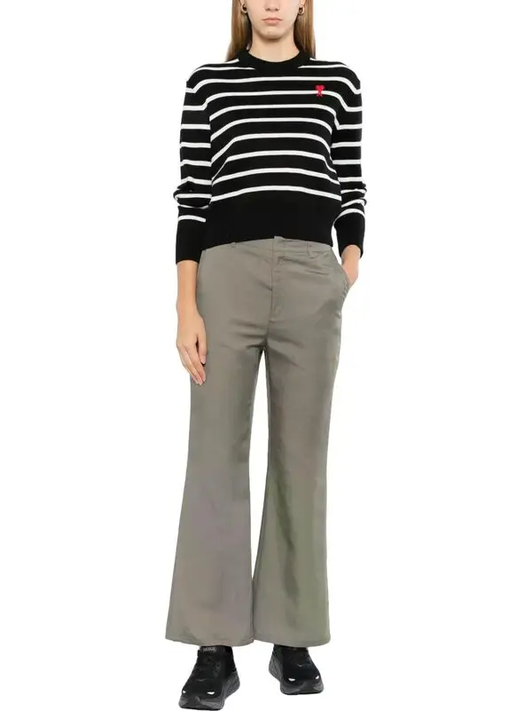 AGNES B. Khaki Drawstring Trousers - Green