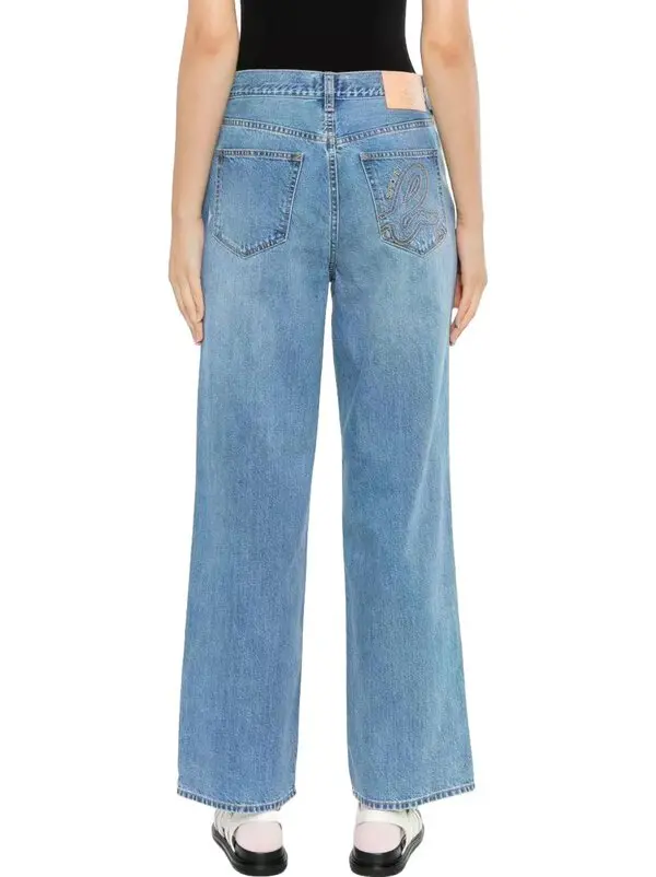 AGNES B. Logo-embroidered Jeans - Blue