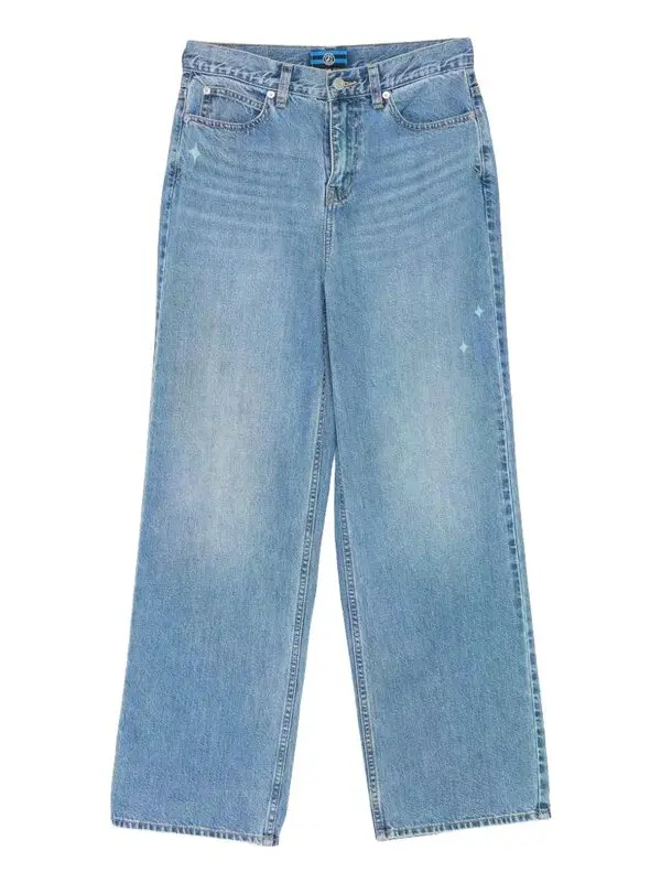 AGNES B. Logo-embroidered Jeans - Blue