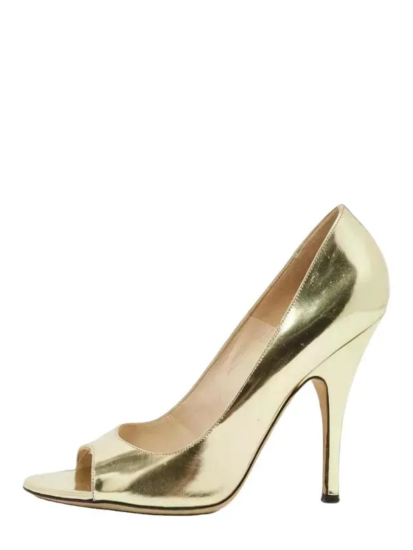 Dolce & Gabbana Metallic Open-toe Stiletto Pumps - Gold