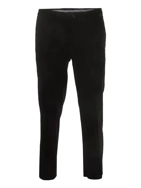 Giorgio Armani Velvet Regular-fit Trousers - Black
