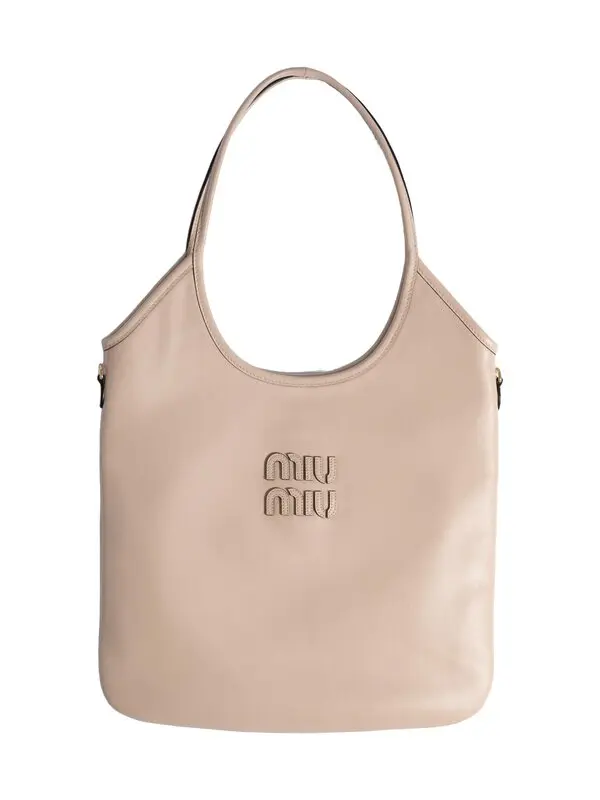 Miu Miu Ivy Leather Handbag - Travertine Stone