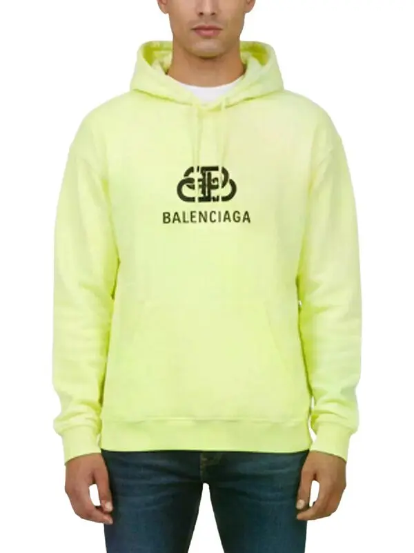 Balenciaga Logo-print Cotton Hoodie - Yellow