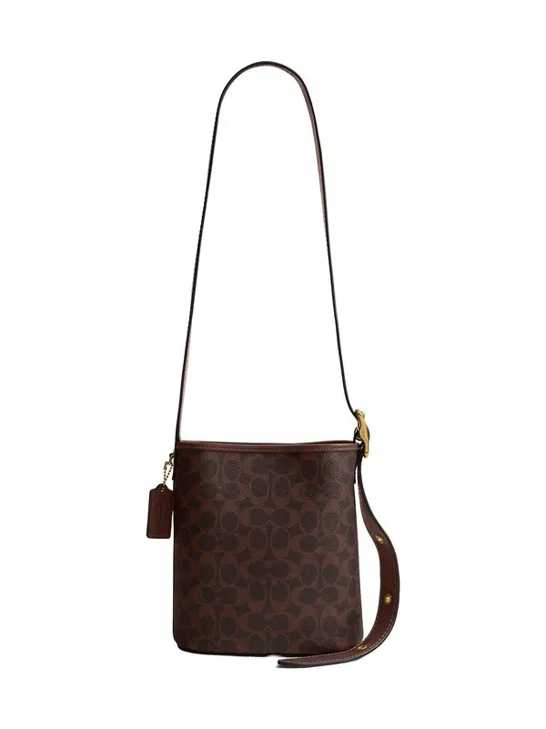 COACH OUTLET Coach Signature Canvas Bleecker Bucket Bag 21 - Brass/maple