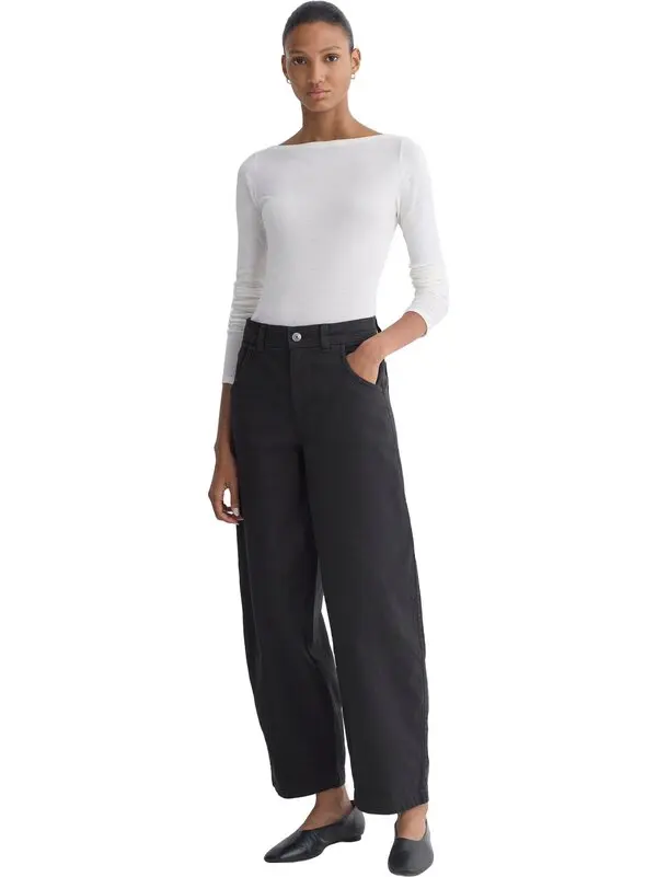Everlane Utility Twill Barrel Pant - Black